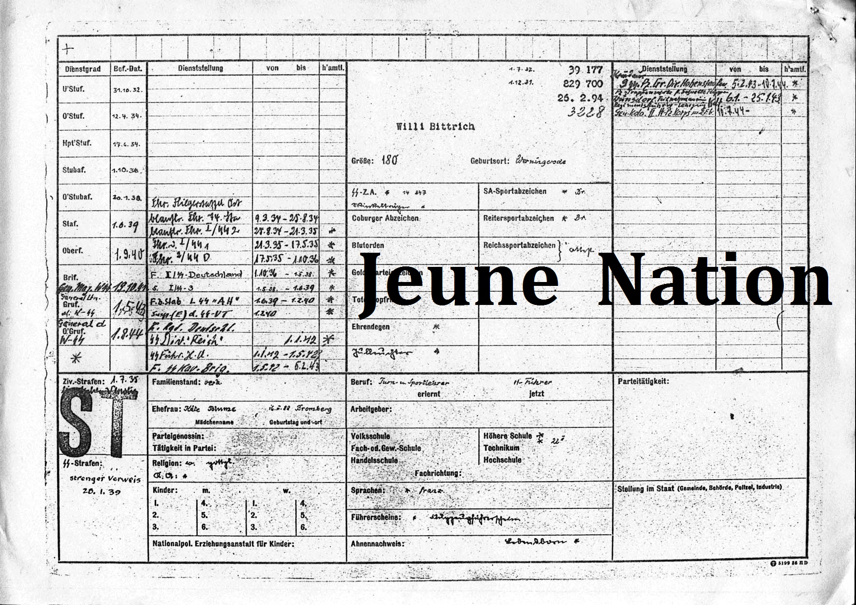 19 avril 1979 : décès de Wilhelm Bittrich – Jeune Nation